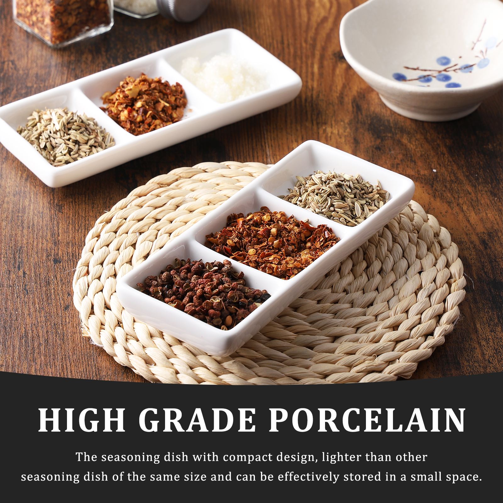 2pcs Ceramic 3-Compartment Appetizer Serving Tray ... – Grandado