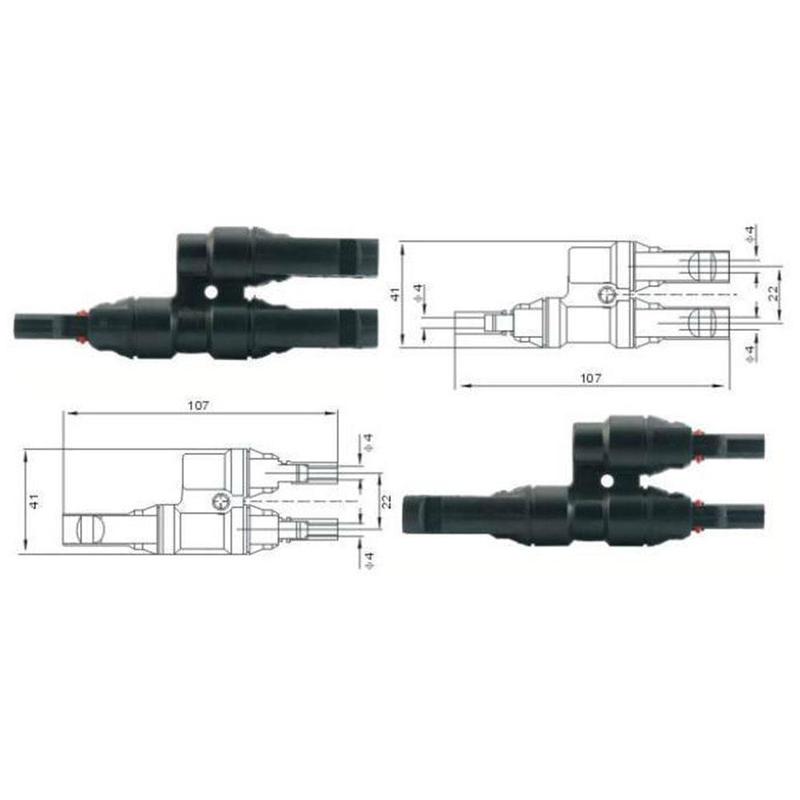 T-connector Solar connector MC4 Tee connector D9V8 – Grandado