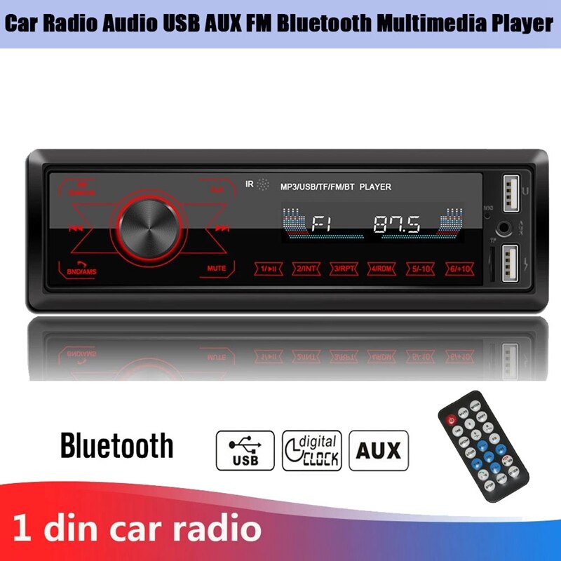 12V Auto Radio Audio Usb Aux Fm Bluetooth 7 Kleure... – Vicedeal