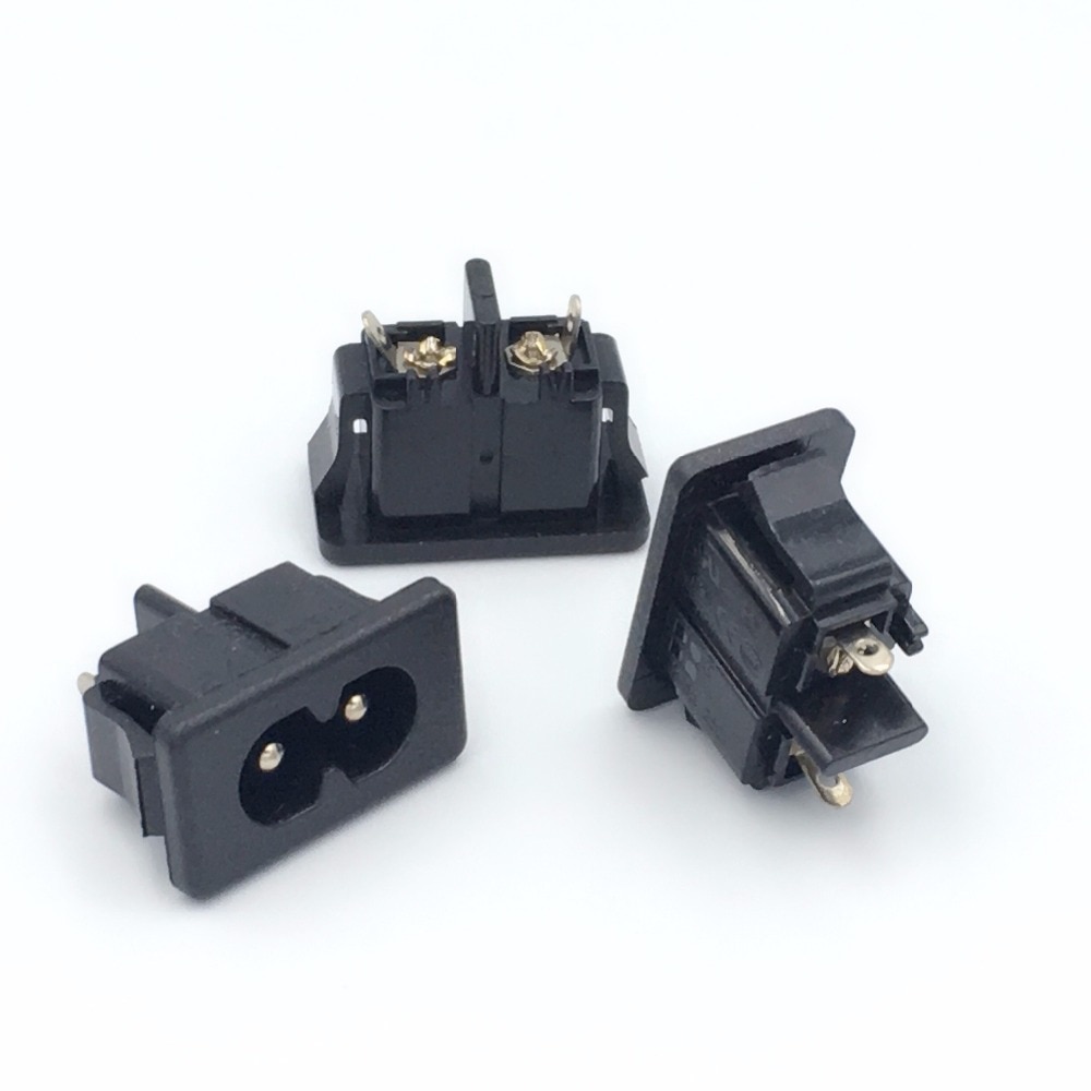 AC 250V 2.5A IEC320 C8 Mannelijke 2 Pins 5Pcs Powe... – Vicedeal