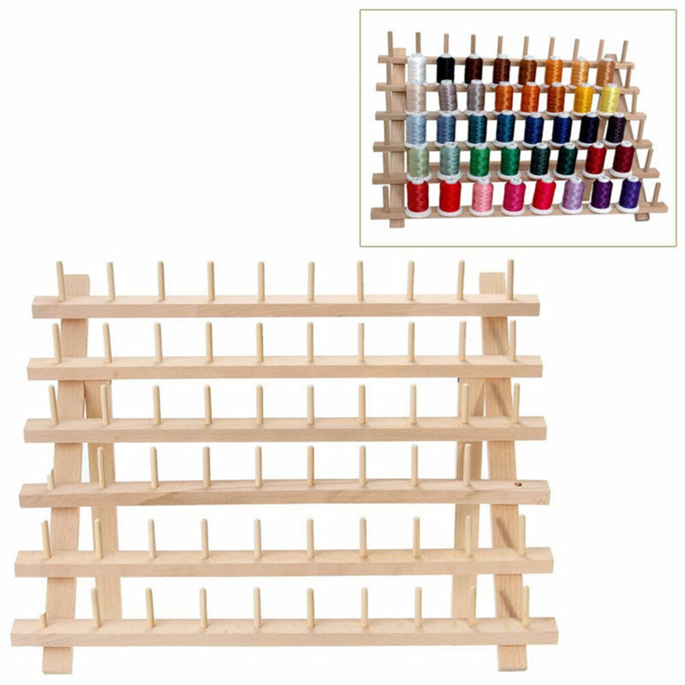 60 Spool Wood Sewing Thread Stand Organizer Craft ... – Grandado