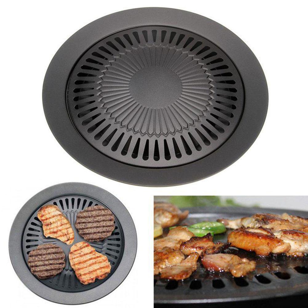 Barbecue Grill BBQ Grills Round Pan Korean Outdoor... – Grandado