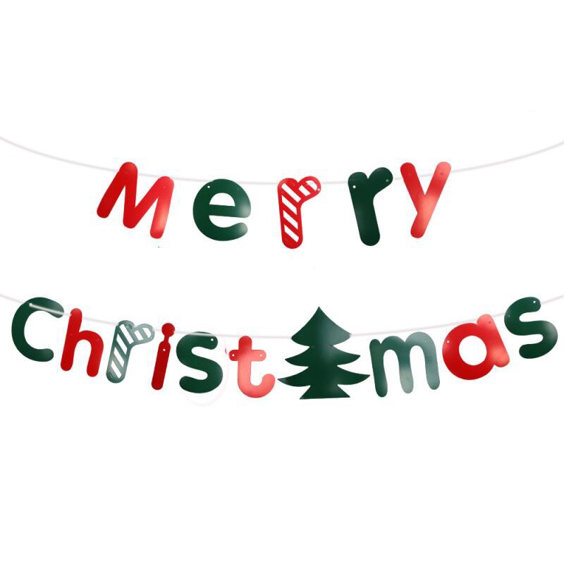 Red Green Paper Merry Christmas Banner Wall Hangin... – Grandado