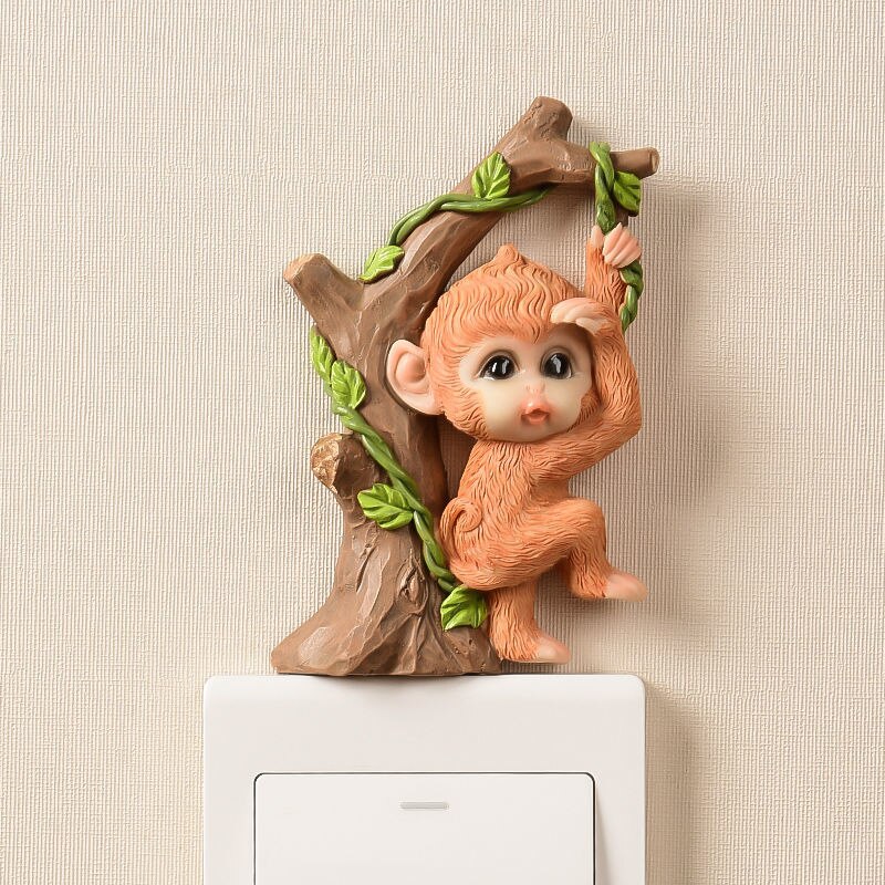 Resin monkey Switch Stickers Wall Decorations Livi... – Grandado