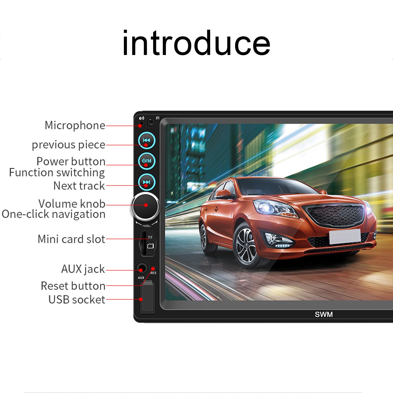 Auto MP5 Spieler 7 Zoll 12V hoch Definition Auto B... – Grandado