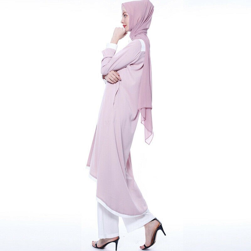 2PCS Abaya Muslim Women Long Sleeve Casual Blouse ... – Grandado