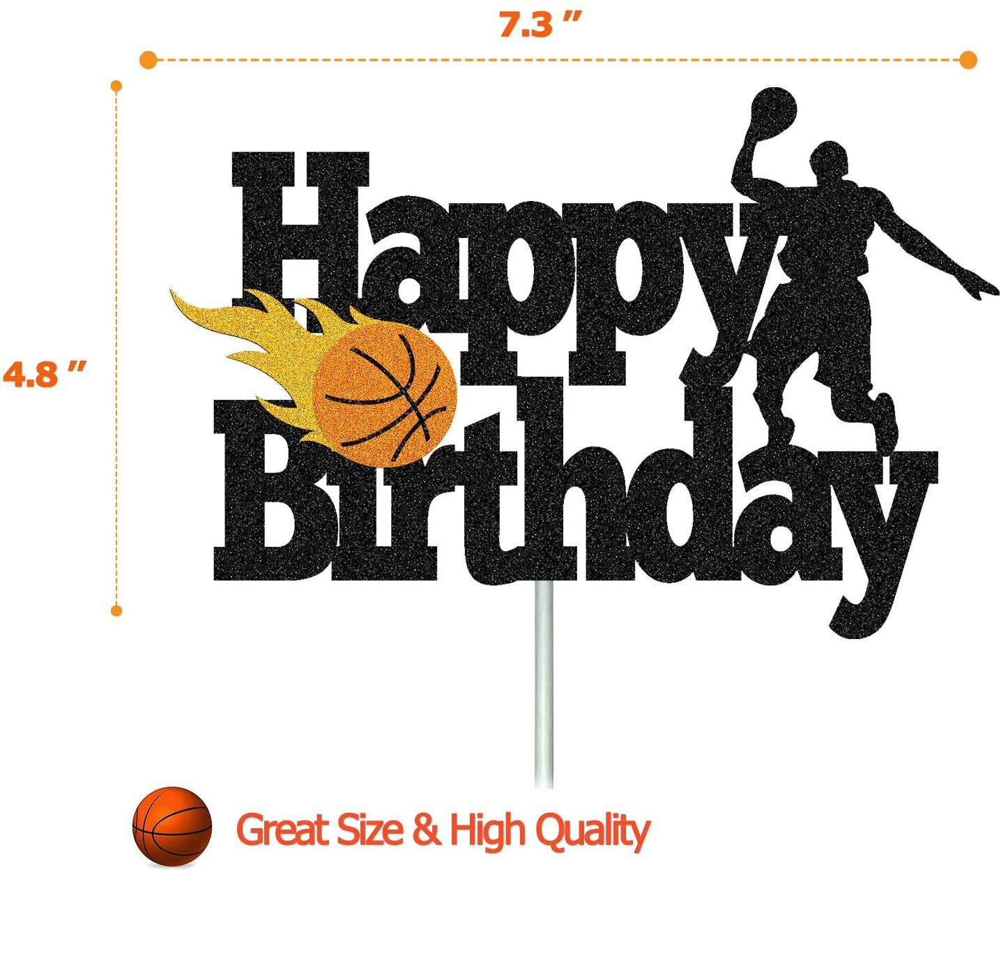 Cake Topper Jongen Man Basketbal Gelukkige Verjaar... – Vicedeal