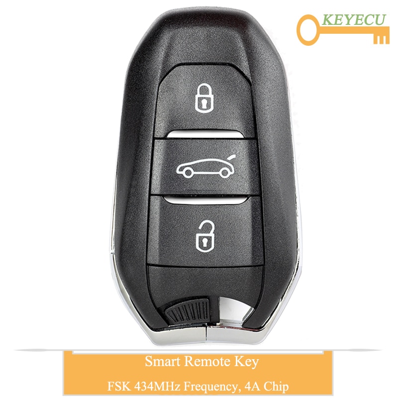 KEYECU Smart Remote Control Car Key for Peugeot 50... – Grandado