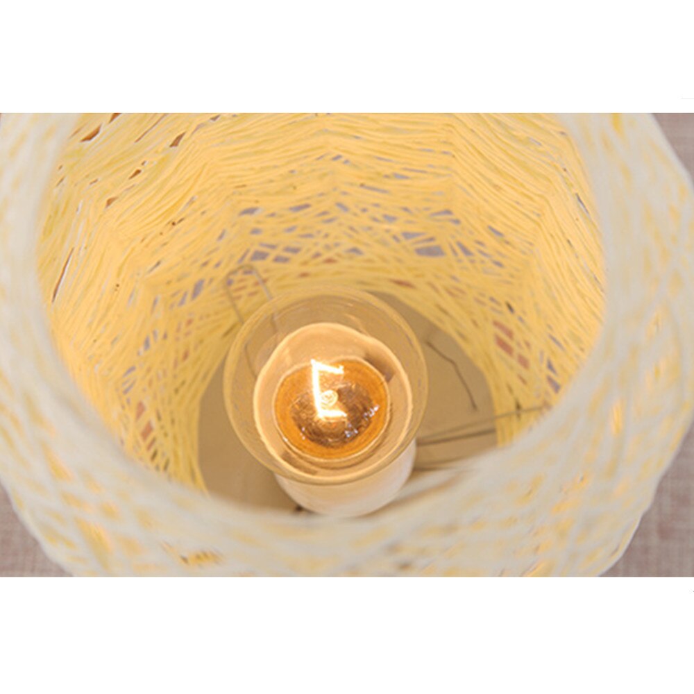 Hand-Knit Wood Rattan Twine Table Lamps Bedroom We... – Grandado