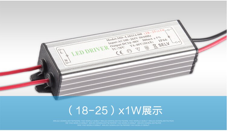 ( 18-25 ) x 1w 25w ip66 waterdichte led driver voe... – Grandado