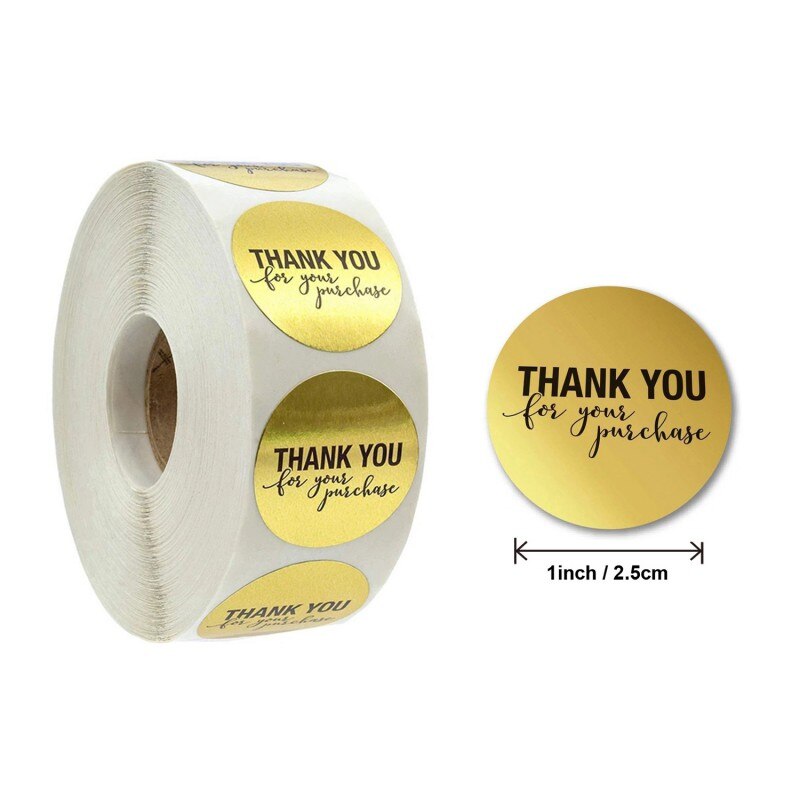 Golden Paper Label Stickers Gold Thank You Sticker... – Grandado
