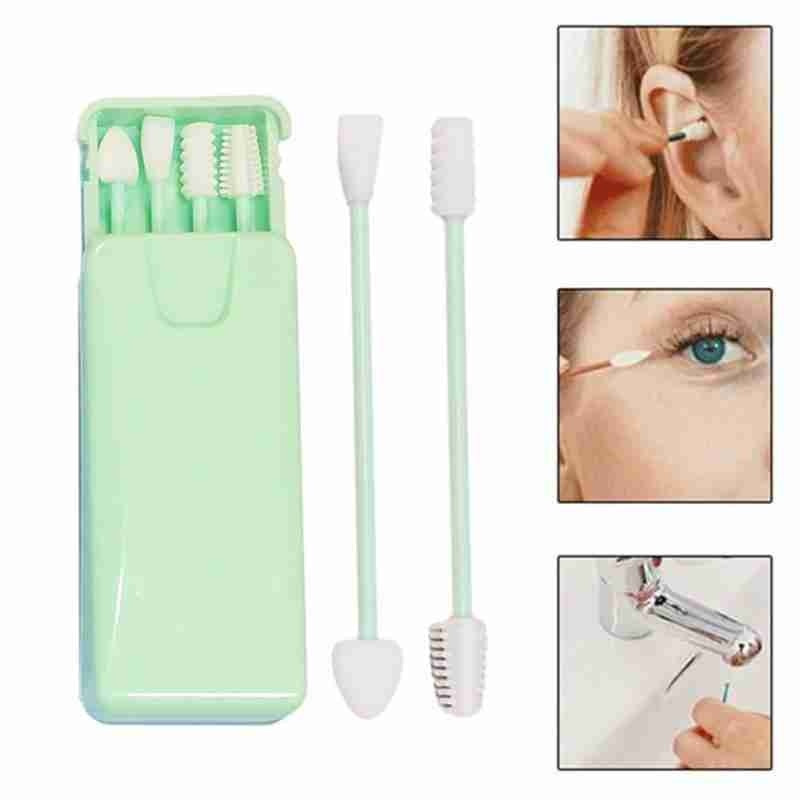 2/4pcs/box Silicone Cotton Swab Set Double-headed ... – Vicedeal