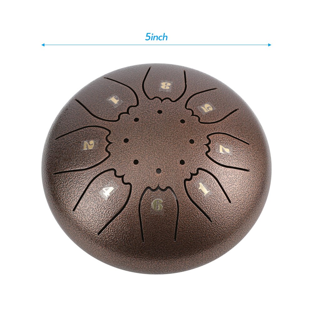 Steel Tongue Drum Metal Hand Drum 5 Inch C Tone 8 ... – Grandado