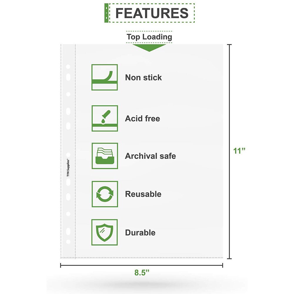 MyLifeUNIT 100 Pcs A4 Office School Clear PVC Punc... – Vicedeal