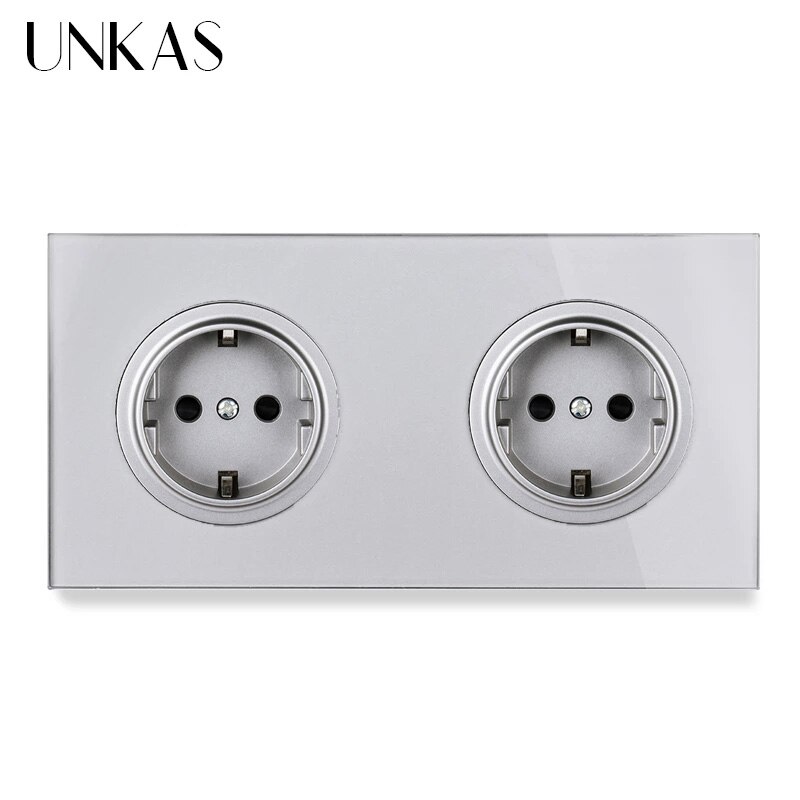 Jim DuDu 2 Gang Glass Panel Wall Crystal Power Soc... – Grandado