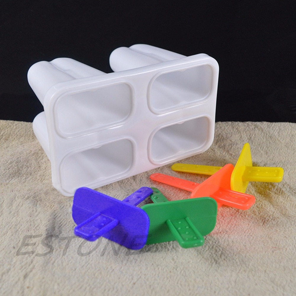 4 Cell DIY Frozen Ice Cream Mold Popsicle Maker Lo... – Grandado