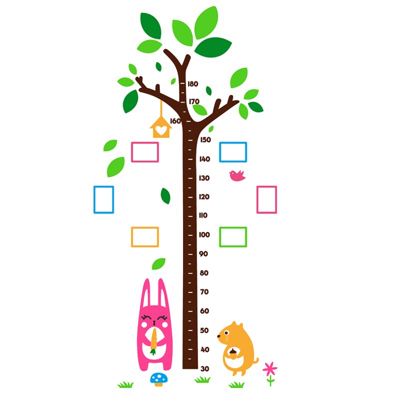 Cartoon tree children 3D self-adhesive height wall... – Grandado