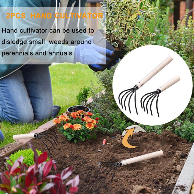 2pcs/set Garden Tool Hand Cultivator 23cm 5 Tine C... – Vicedeal