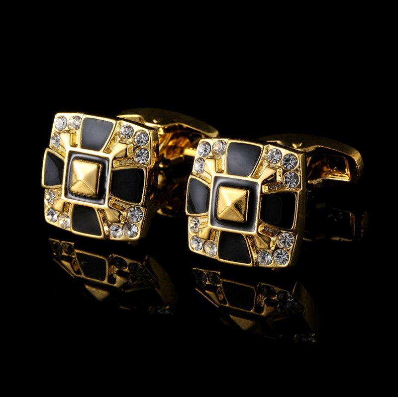 Golden Rhinestone Cufflinks 's French Shirt Ac... – Vicedeal