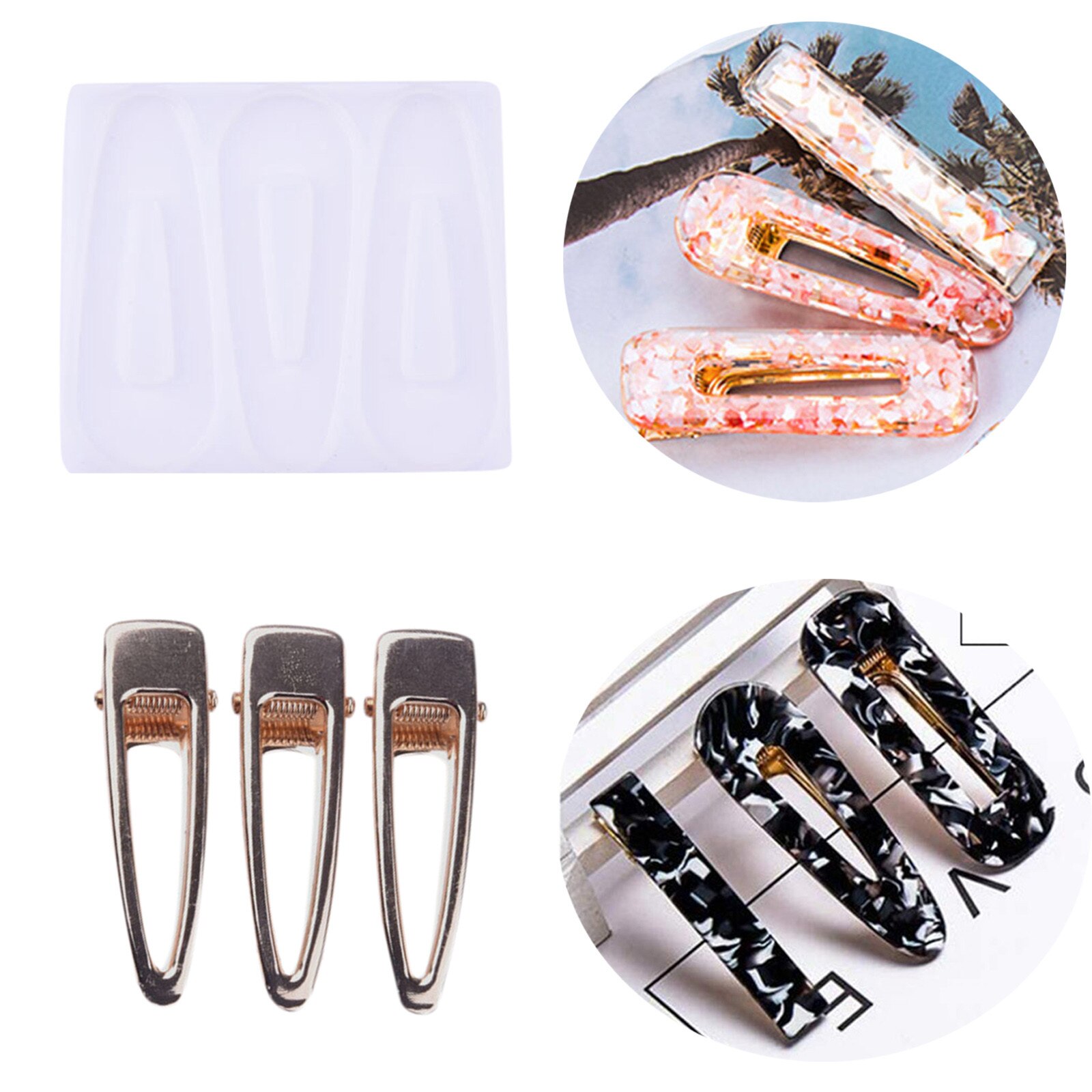 3pcs Girl Hair Clip Uv Resin Mold For Diy Handmade... – Vicedeal