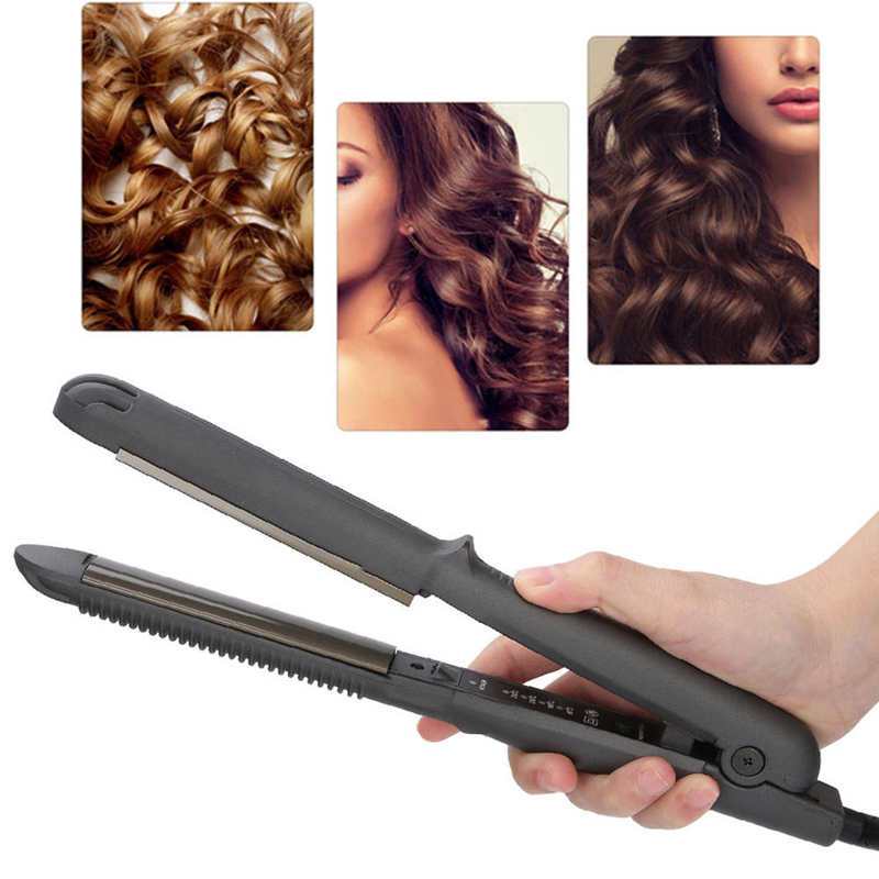 2 IN 1 Hair Straightener Curling Iron Electric Sal... – Grandado