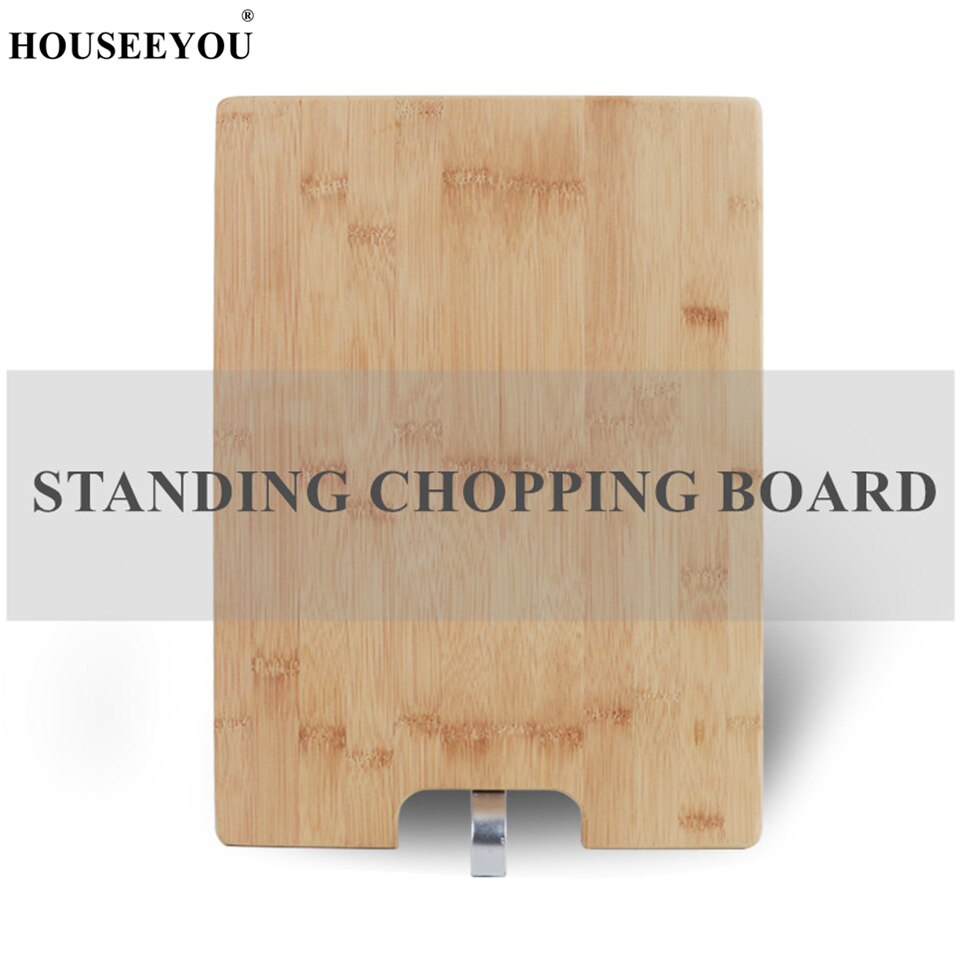 HOUSEEYOU Standing Cutting Board Bamboo Wood Chopp... – Vicedeal