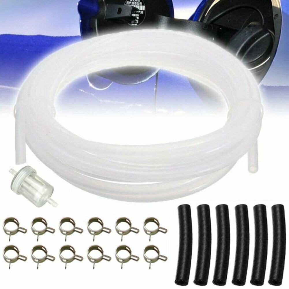 1Set Fuel Tank Hose Clip Kit Rubber Or Metal With Pipe Connectors And ...