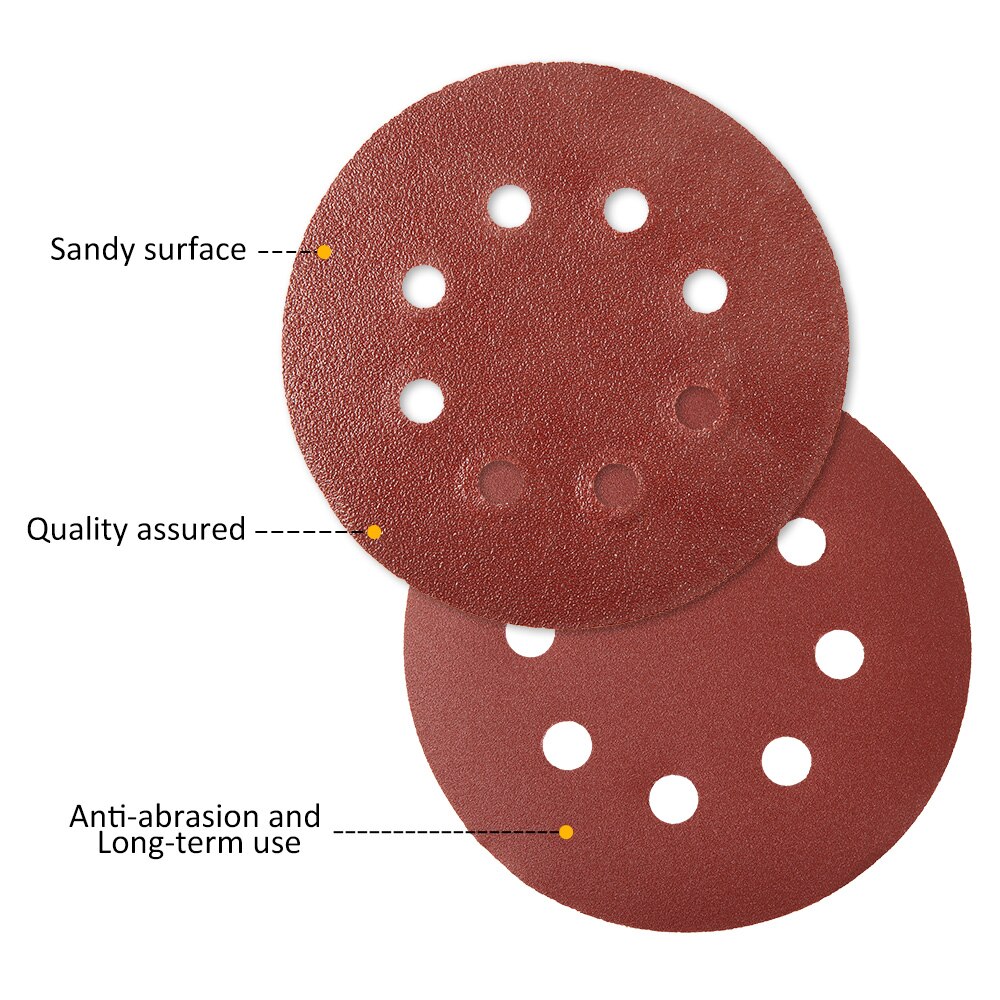 100Pcs 5inch 125mm Sandpaper Automotive Discs Roun... – Vicedeal