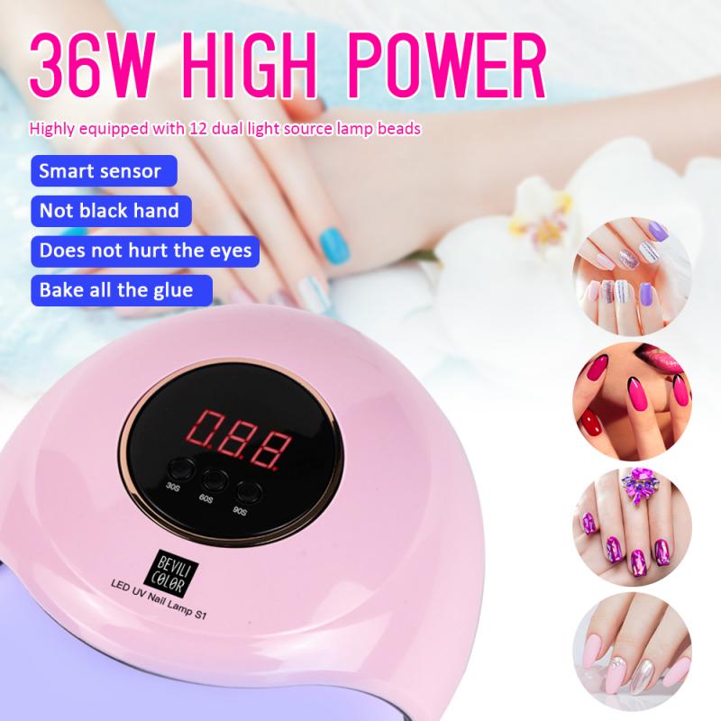 LED UV Nail Dryer Gel Polish Lamp Light Nail Manic... – Grandado