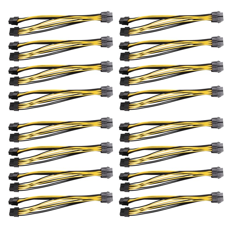 20-Pack PCI-E 8Pin To 2X 8 Pin (6+2) Power Splitte... – Grandado