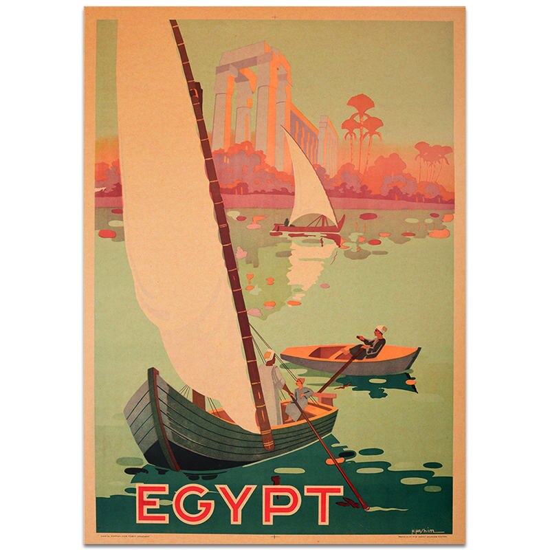 Egypt Cairo Poster Wall Art Sticker Vintage Kraft ... – Grandado