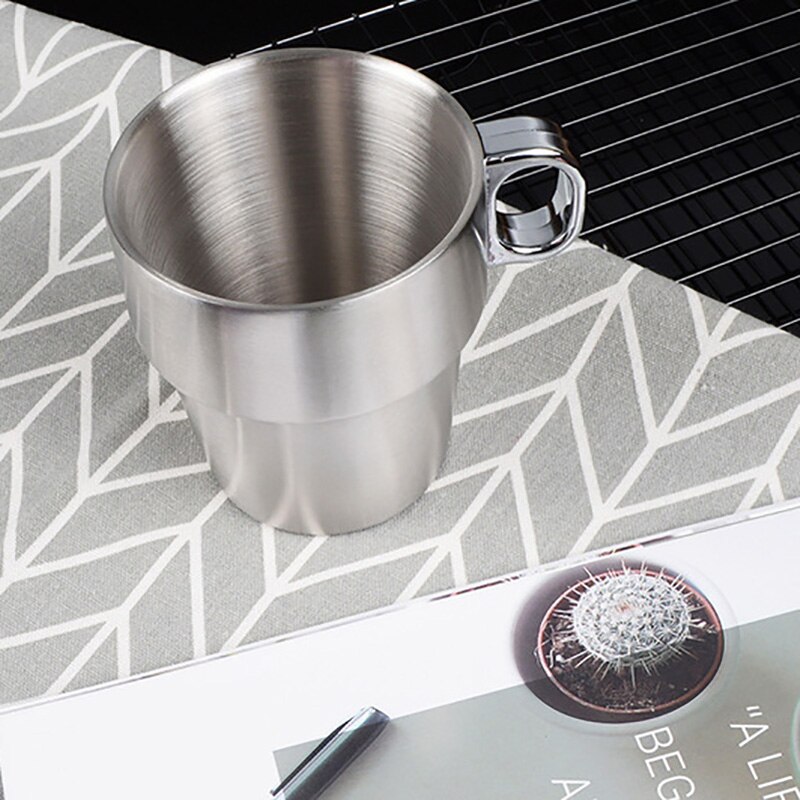 250Ml Rvs Cups Met Houder Double Layer Cups Met Ha... – Grandado