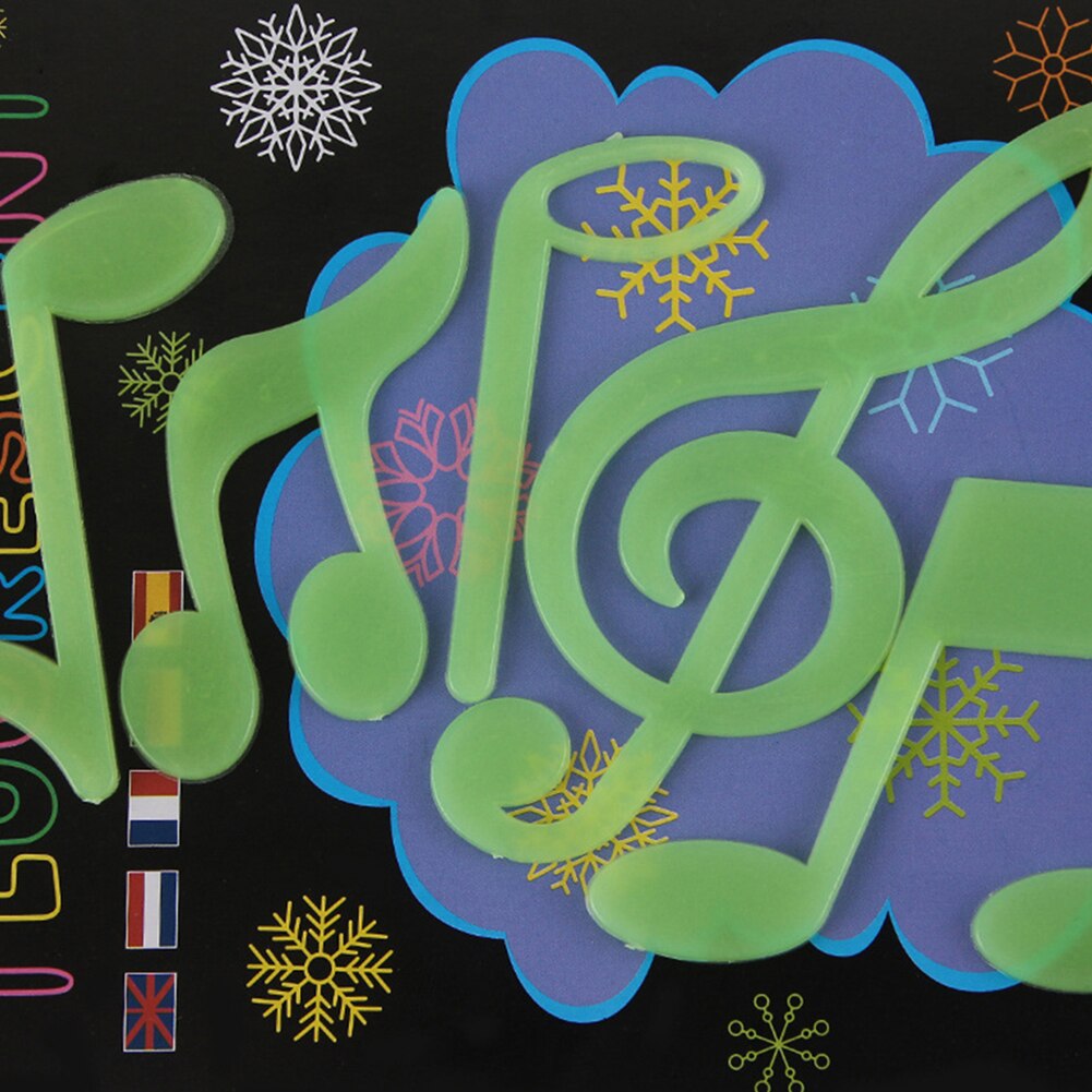 15Pcs Christmas Musical Note Glow in the Dark Wall... – Grandado