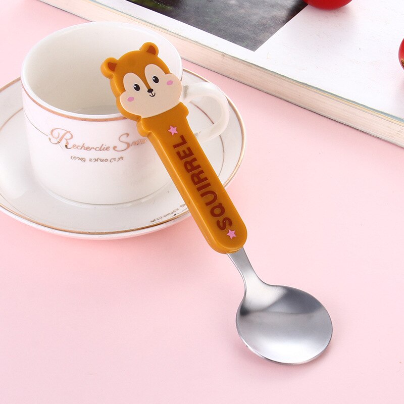 Cartoon Stainless Steel Spoon Baby Tableware color... – Vicedeal