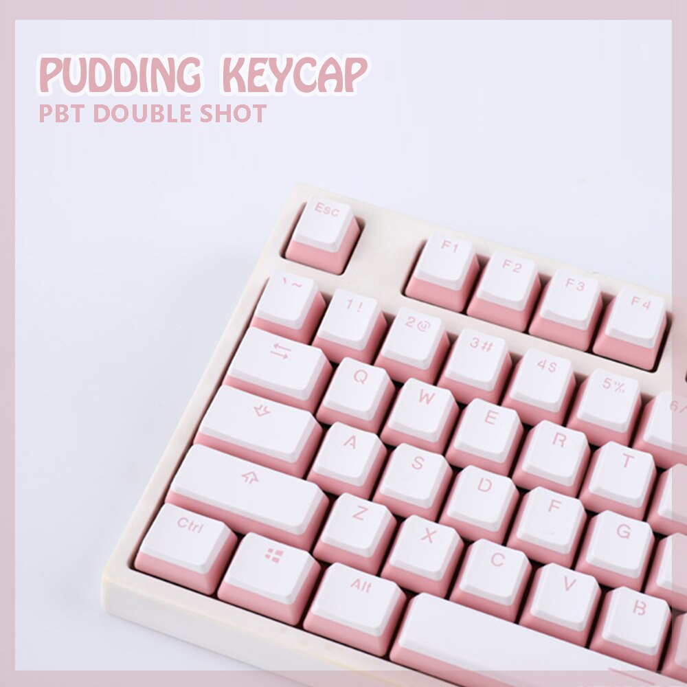 108/87 Keys Pudding Pbt Doubleshot Keycap Semi-bac... – Grandado