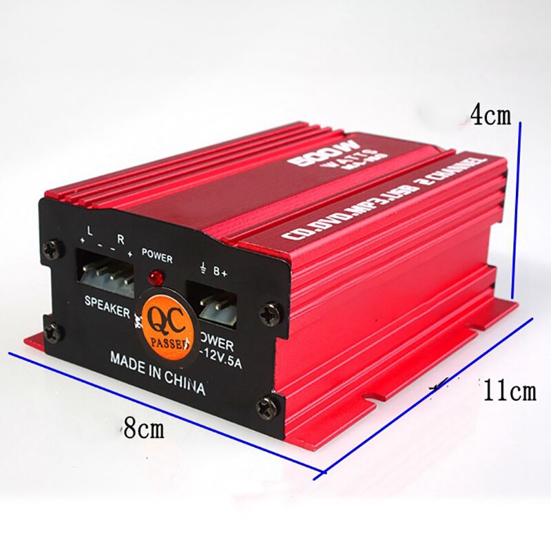 DC12V Mini Hi-Fi 12V 500W 2 Channel Stereo Audio A... – Grandado