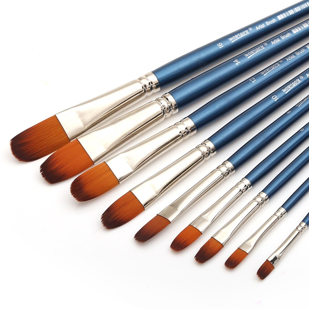 Dainayw 9pcs Filbert Brushes Long Handle Paint Bru... – Grandado