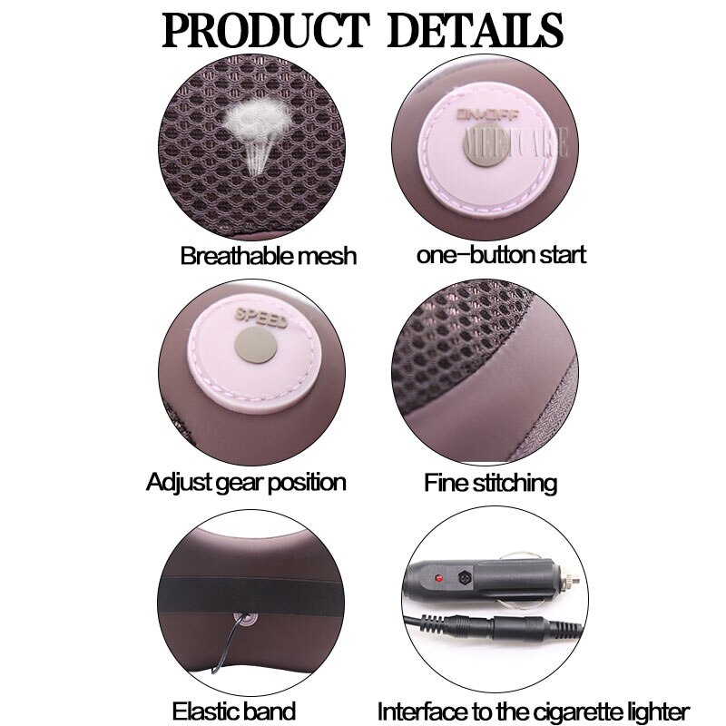 8 Rollers Multi-functional Pillow Neck Back Massag... – Vicedeal