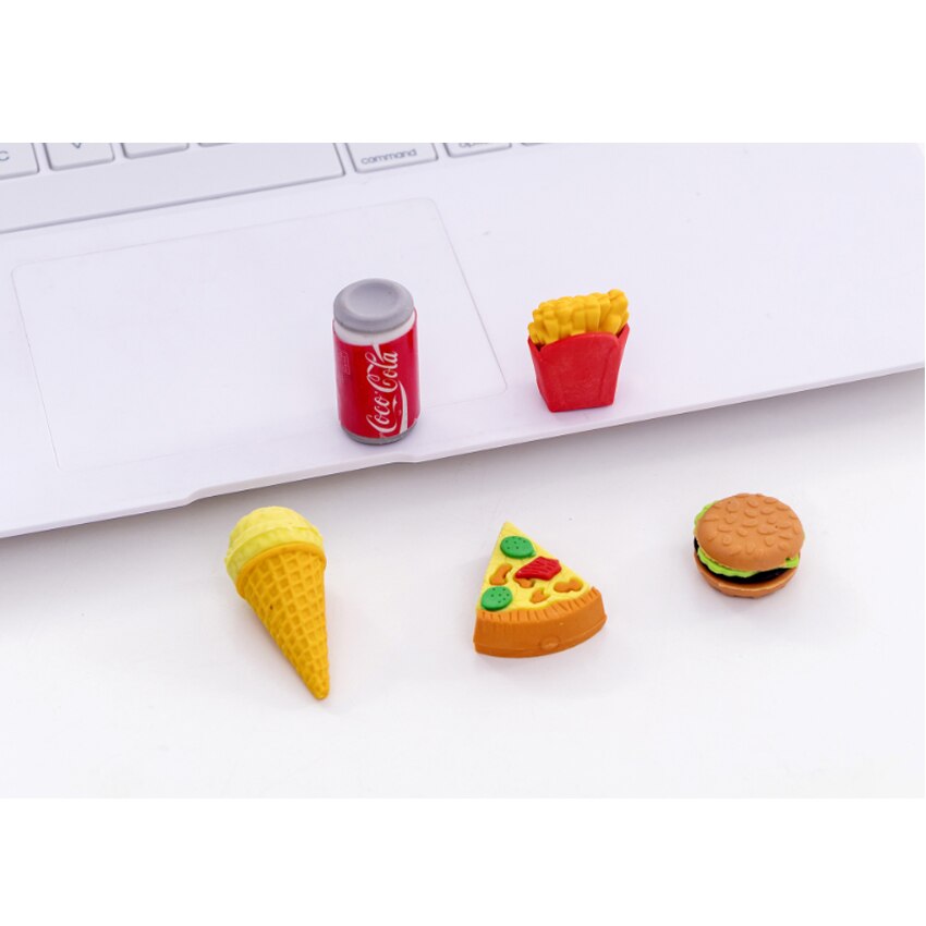 10packs burger cola fast food eraser Kawaii Pencil... – Grandado
