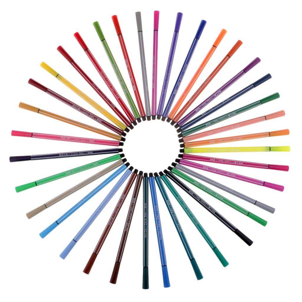 36 Colors Felt Tip Coloring Non Toxic Washable Col... – Grandado