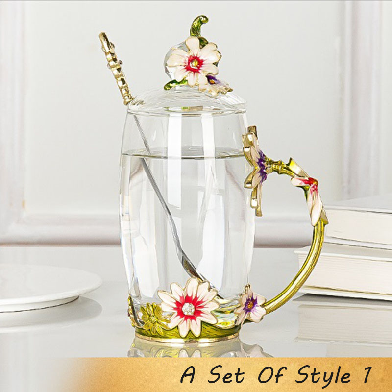 Een Set Van 3D Daisy Bloem Geëmailleerd Cup Luxe K... – Vicedeal