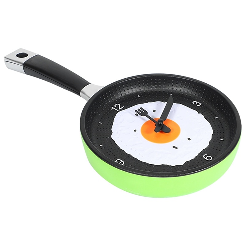Frying Pan Clock with Fried Egg - Kitchen Cafe Wal... – Grandado