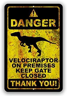 Danger Velociraptor Containment Dinosaur Park Tin ... – Vicedeal