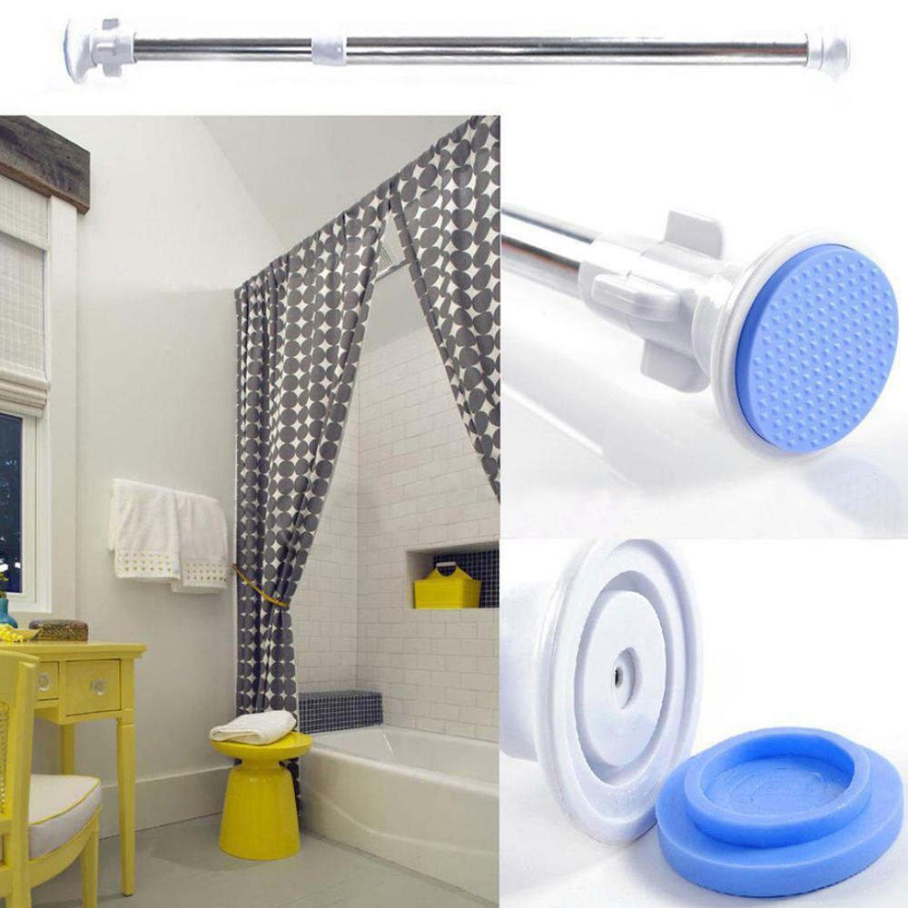 Telescopic Shower Bath Curtain Rail Extendable Hea... – Grandado