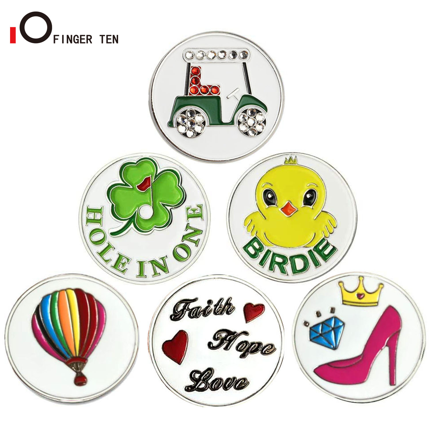 6 Stks/set Diverse Patronen Golfbal Markers Hoed C... – Grandado