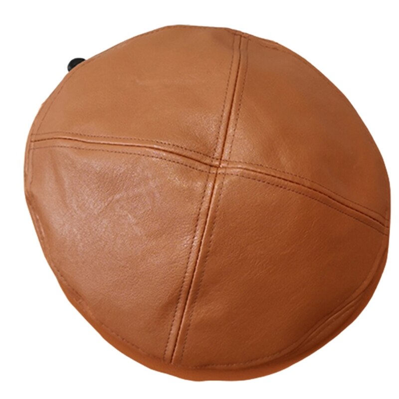 Retro Beret Leather Octagonal Hat Painter Hat News... – Grandado