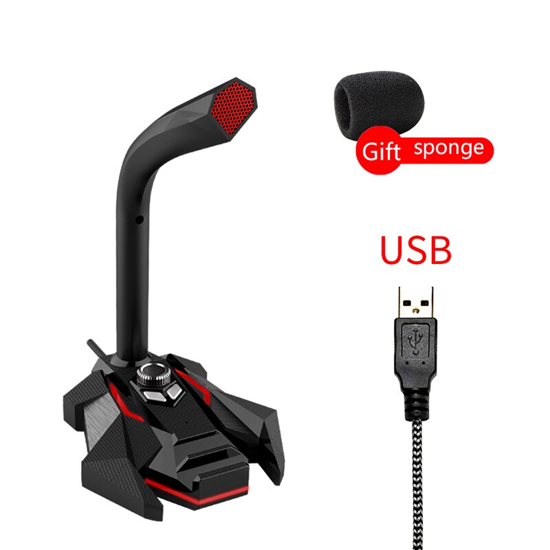 Dual Mic Led Dynamic Wired Microphone 5V DC USB St... – Grandado