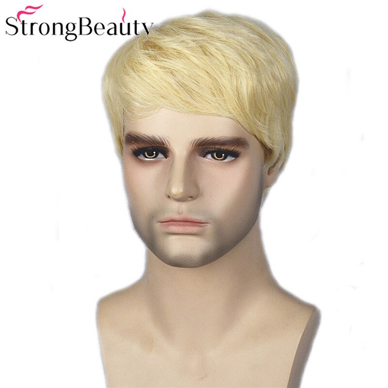 Strong Beauty Gold Blonde Men Wigs Synthetic Wig S... – Grandado