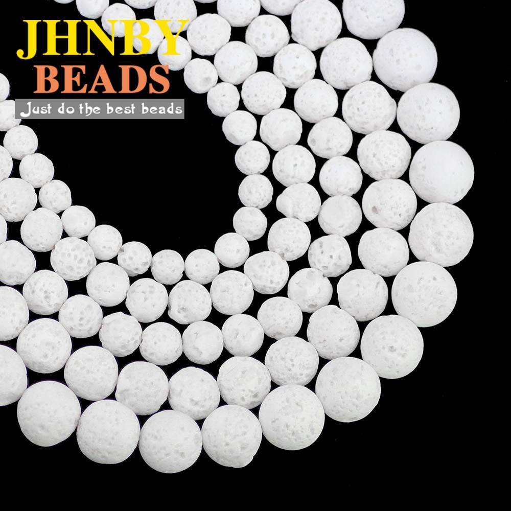 JHNBY AAA Natural Stone White Lava Beads Volcanic ... – Vicedeal
