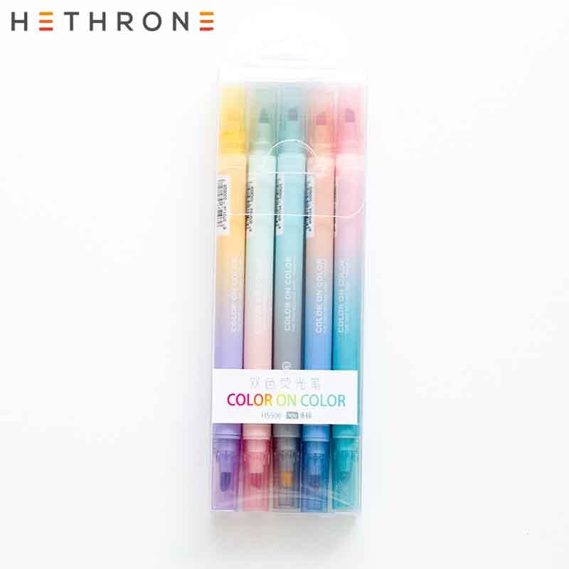 Hethrone 5Pcs Dubbele Kleur Markers Pen Tekening P... – Grandado